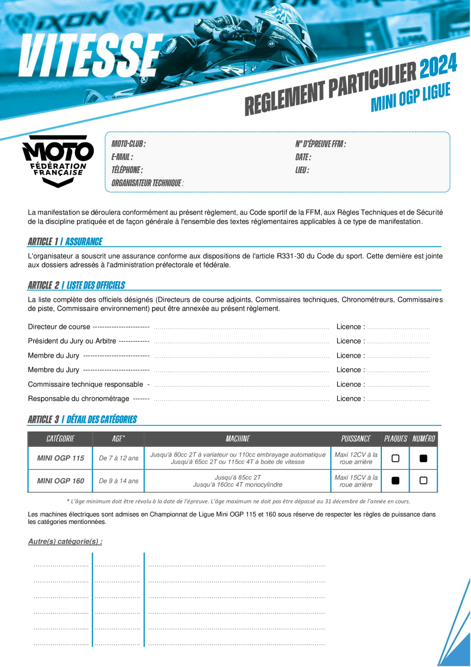RP FFM - Mini OGP Ligue | FFMoto